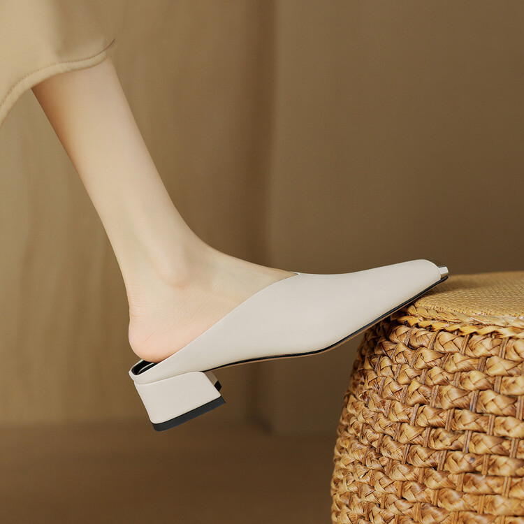 CHIKO Shay Square Toe Block Heels Clogs/Mules Shoes