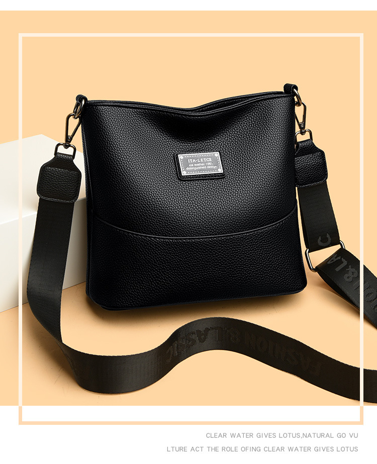 外贸爆款斜挎包新款大容量水桶包实用女包纯色妈妈包简约女士潮包-阿里巴巴