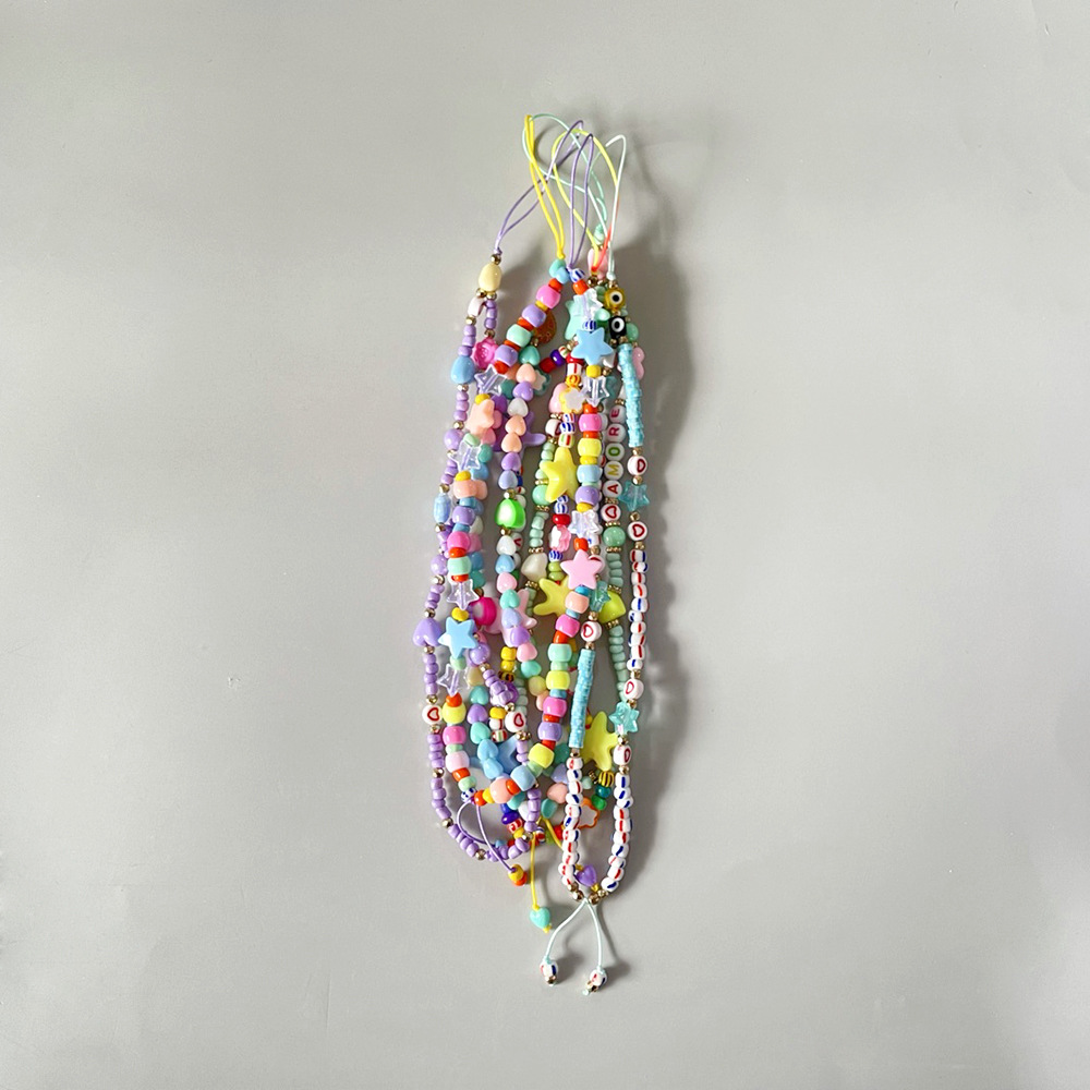 UILZ 欧美时尚手机挂饰批发2021新款亚克力星星爱心字母手机链女-阿里巴巴