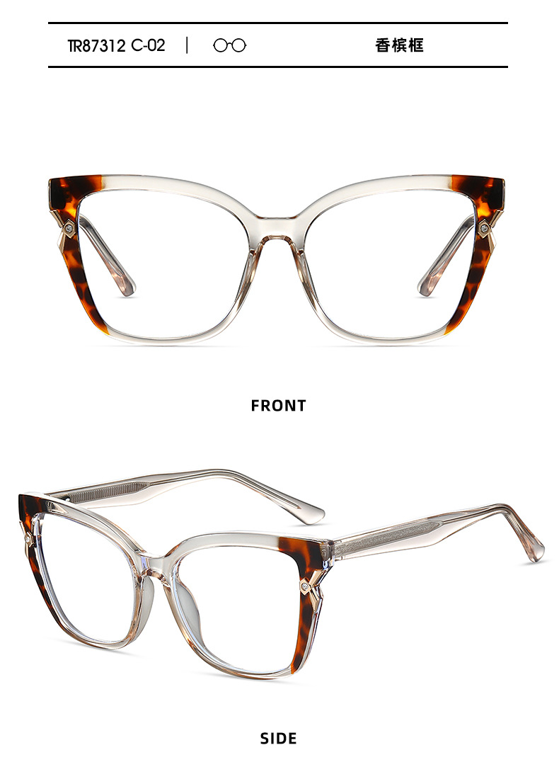 87312防蓝光眼镜贴钻蝴蝶方框跨境热销款TR90眼镜框ins潮流眼镜框-阿里巴巴