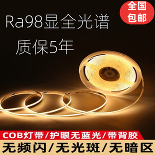 Ra98高显全光谱护眼cob灯带自粘低压24v家用吊顶软灯条led线条灯-阿里巴巴