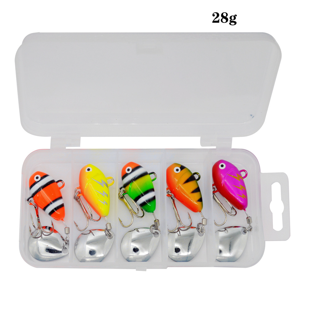 路亚套装VIB复合旋转亮片铅鱼套装10g/28g 5只装拟饵假饵渔具-阿里巴巴