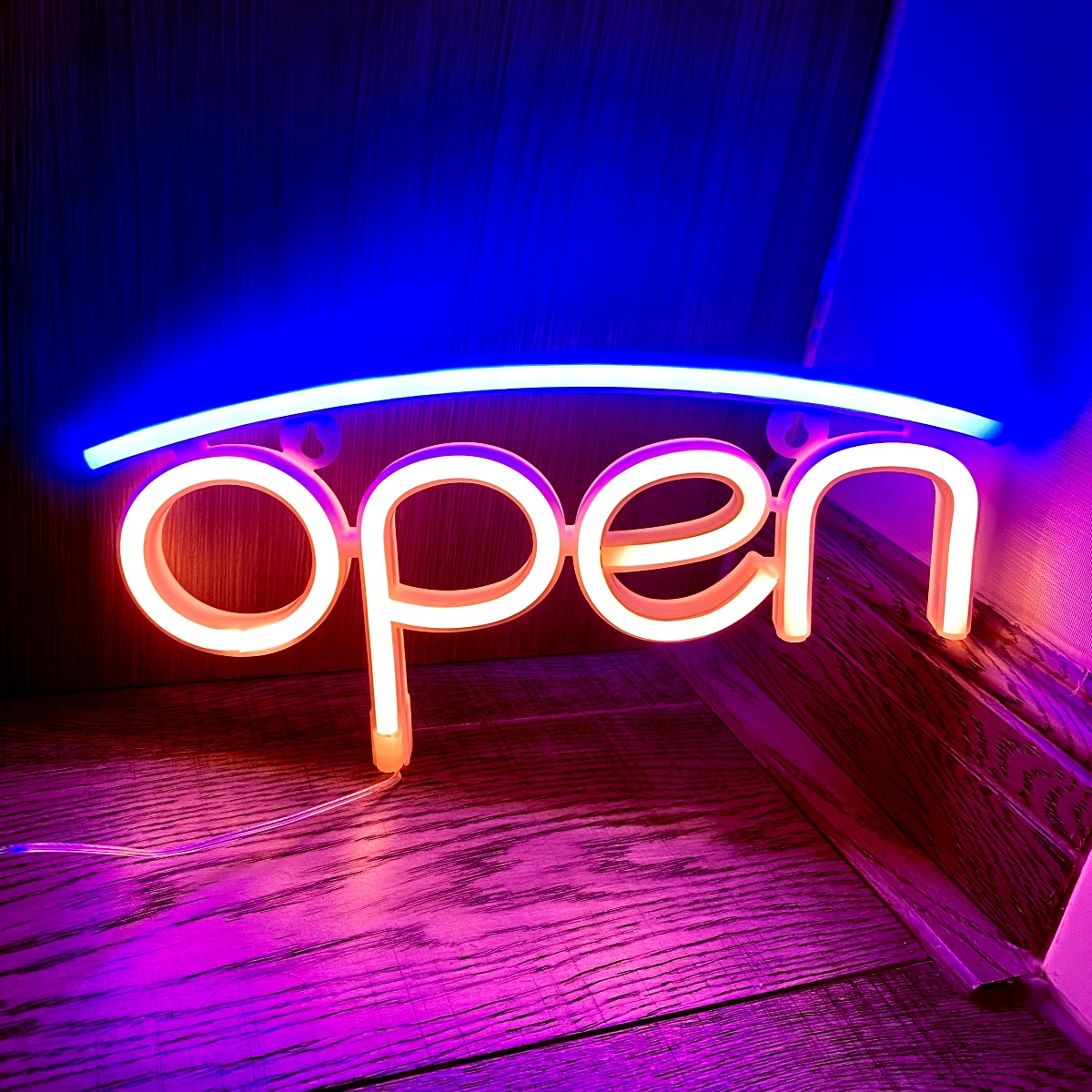 sokka高亮霓虹灯OPEN标志店铺营业墙壁悬挂电池/USB供电吸引眼球-阿里巴巴