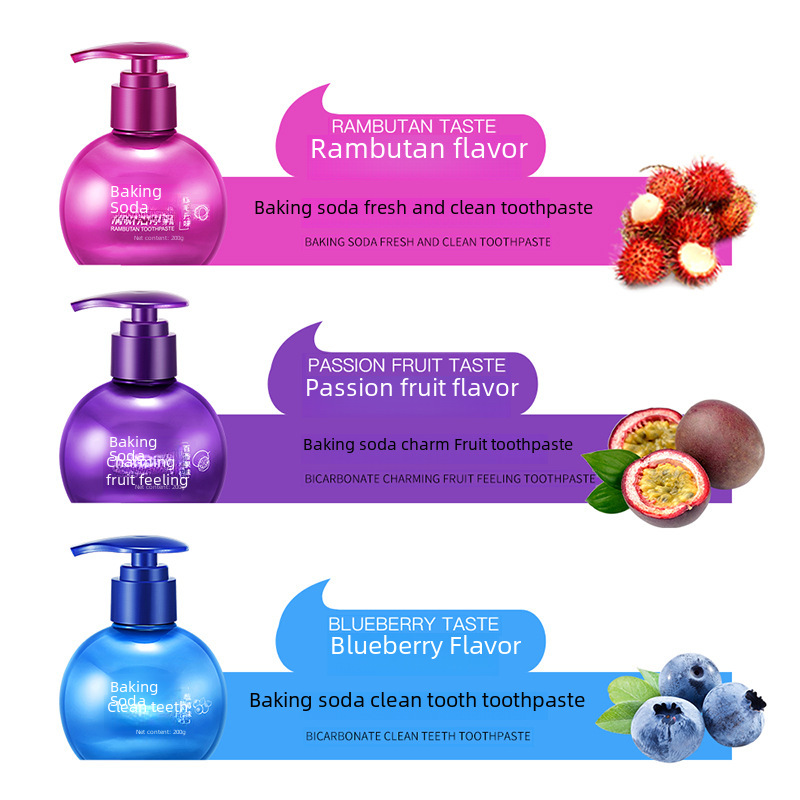 Image beauty baking soda press toothpaste fruit care fresh breath ...