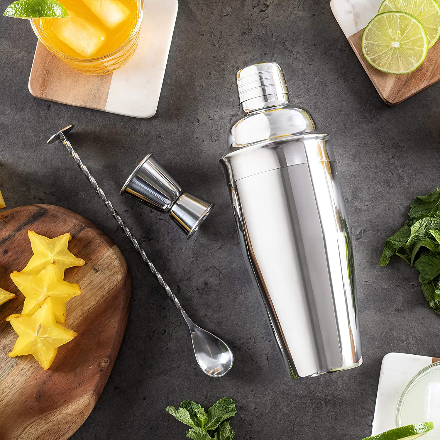 不锈钢调酒器4件套鸡尾酒食谱酒吧调酒工具套装厂家生产现货-阿里巴巴