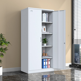 钢制办公室对开门文件柜档案资料柜铁皮带锁储物柜财务多层-阿里巴巴