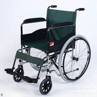 鱼跃轮椅H005老人折叠轻便软座手动代步车残疾人加宽手推车充气胎-阿里巴巴