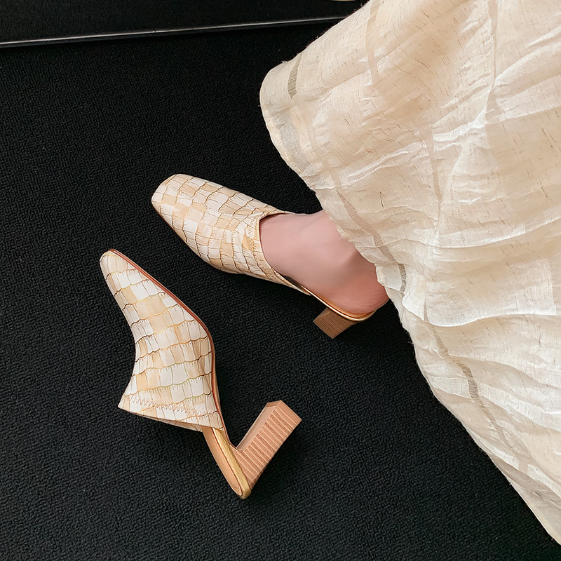 CHIKO Xaviera Square Toe Chunky Heels Clogs/Mules Shoes