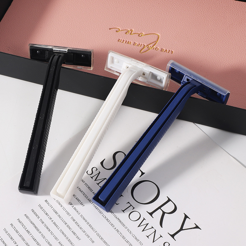 宾馆酒店一次性剃须刀厂家供应双层不锈钢刮胡刀橡胶柄须刨剃须刀-阿里巴巴