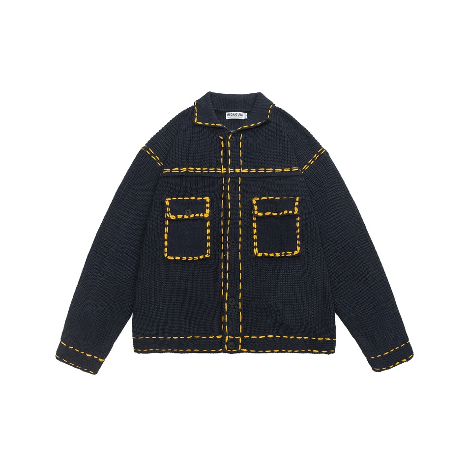 MEDAIGUAL复古高级感小香风毛衣男女针织开衫秋冬外套针织衫JK90-阿里巴巴