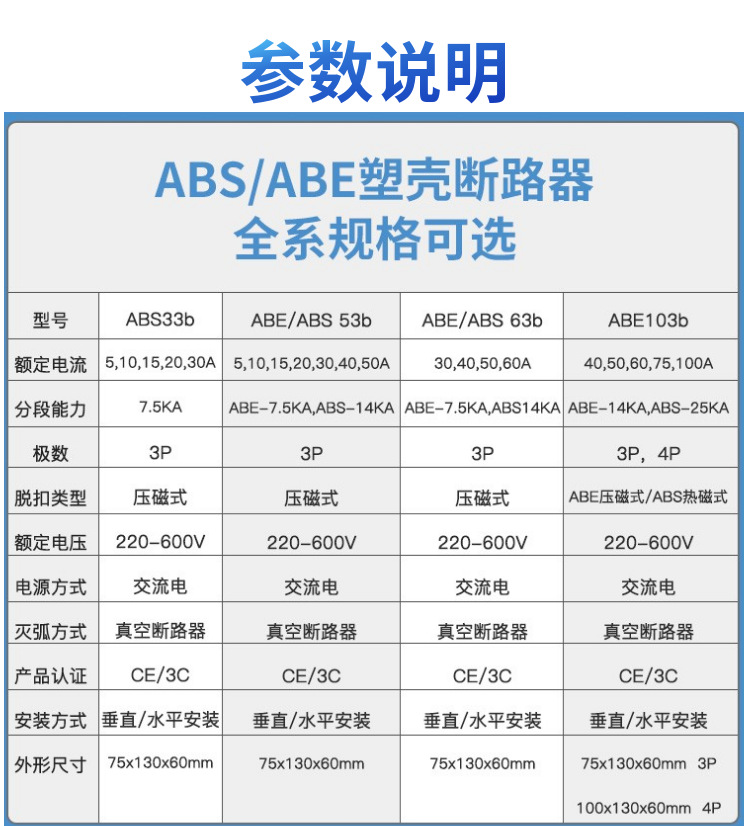 原装LS塑壳断路器ABE系列ABE53B-ABE803B ABS系列ABS33B-ABS-803-阿里巴巴