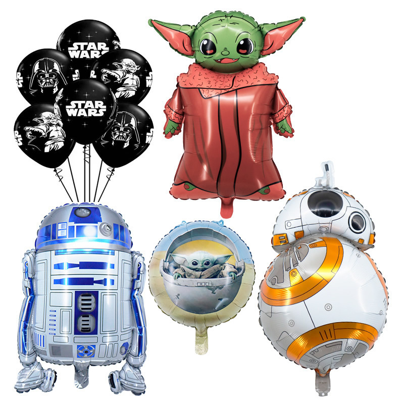 Sci-fi Star Wars Yoda Baby BB8 Space Robot 12 Inch Latex Aluminum Film ...