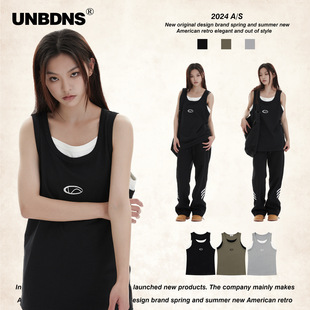 UNBDNS 美式复古无袖短背心女修身显瘦性感辣妹小众工字坎肩上衣-阿里巴巴