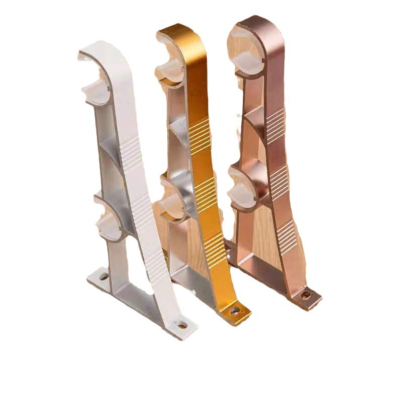 Curtain Bracket Aluminum Alloy Curtain Rod Double Hook Support Top Side ...