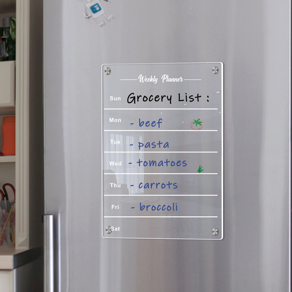 TYU047-059立体磁吸透明亚克力周计划记事留言板可擦写磁性冰箱贴-阿里巴巴