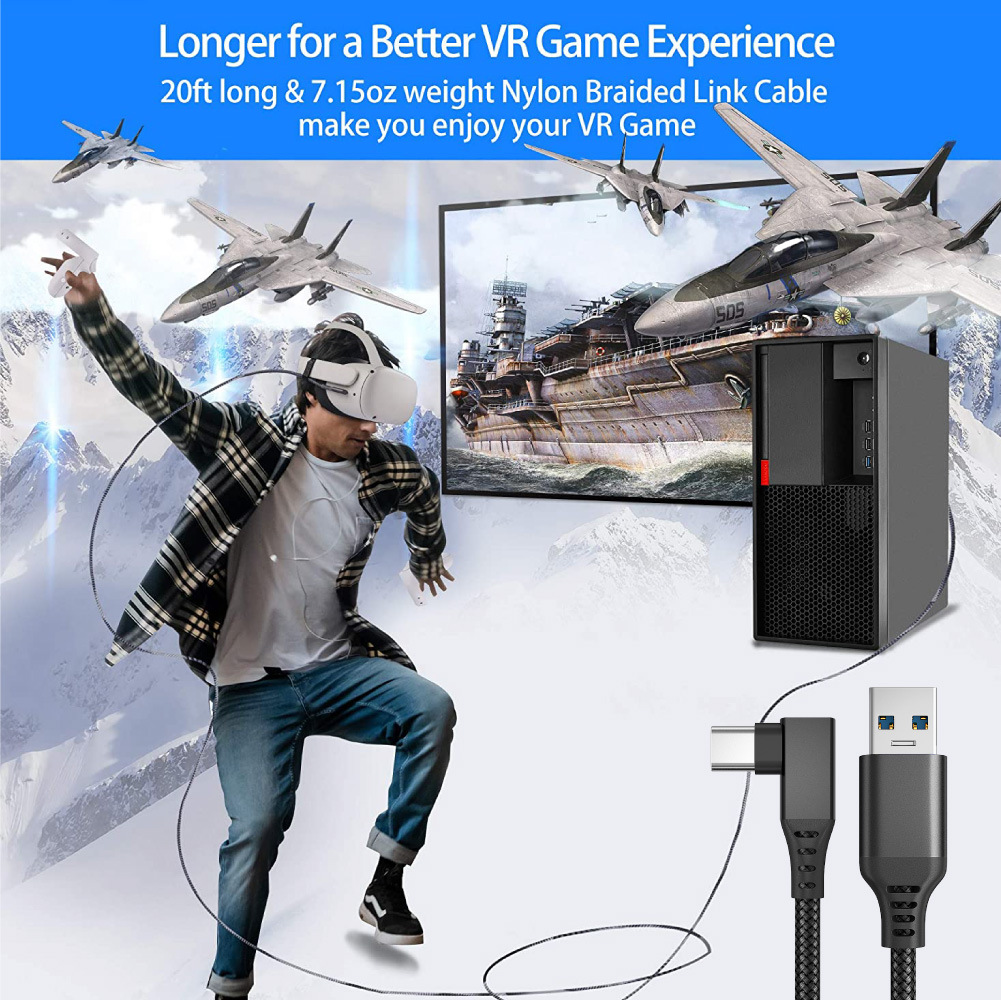 vr眼镜连接线OculusQuest2LinkCable数据线type-c弯头5米充电线VR-阿里巴巴