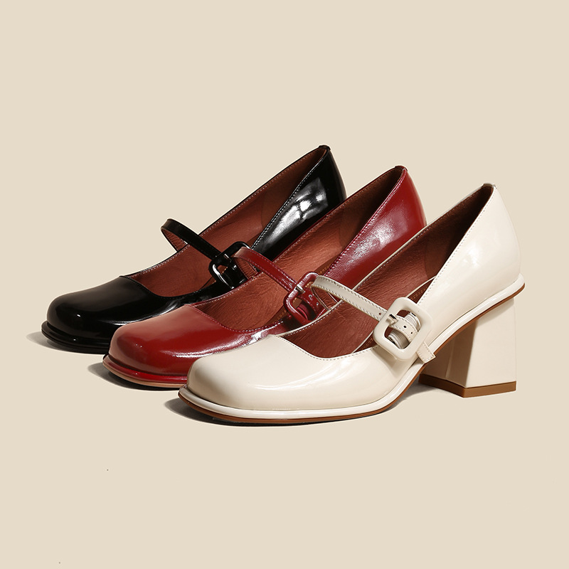 CHIKO Bjorg Square Toe Block Heels Mary Jane Shoes