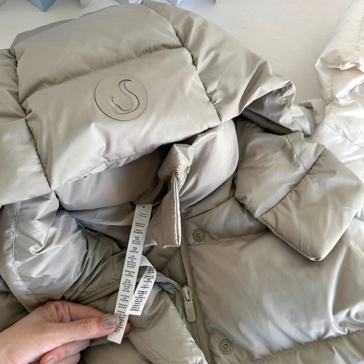 lulu Puff goose down Puff four-grid down jacket vest vest thickened ...