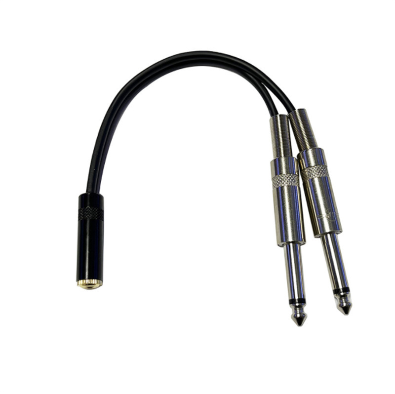 3.5mm female to double male 6.35/6.5mm audio cable one minute two ...