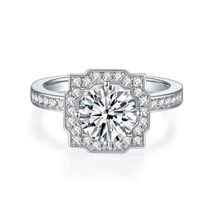 S925D色莫桑石1克拉钻戒海瑞时尚饰品莫桑石戒指女温斯顿莫桑戒-阿里巴巴