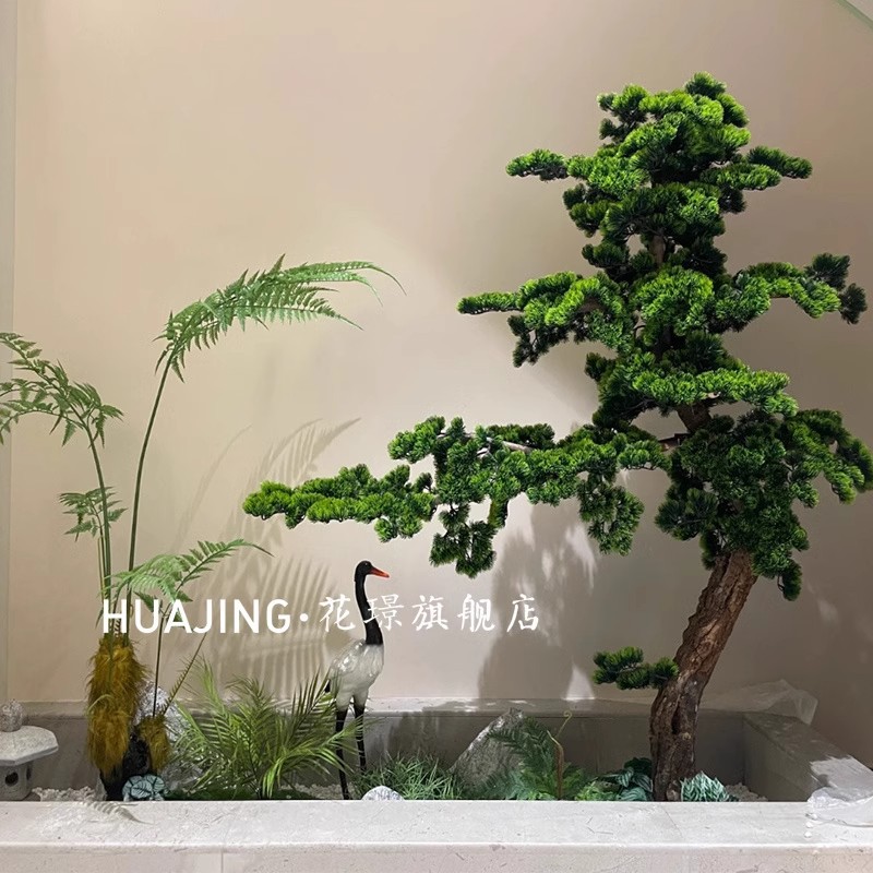 大型仿真松树迎客松假松树新中式松树橱窗酒店会所造景装饰绿植 阿里巴巴 5152