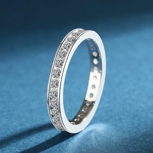 S925纯银戒指女几何满圈排戒叠戴指环镀pt950钻戒尾戒子跨境外贸-阿里巴巴