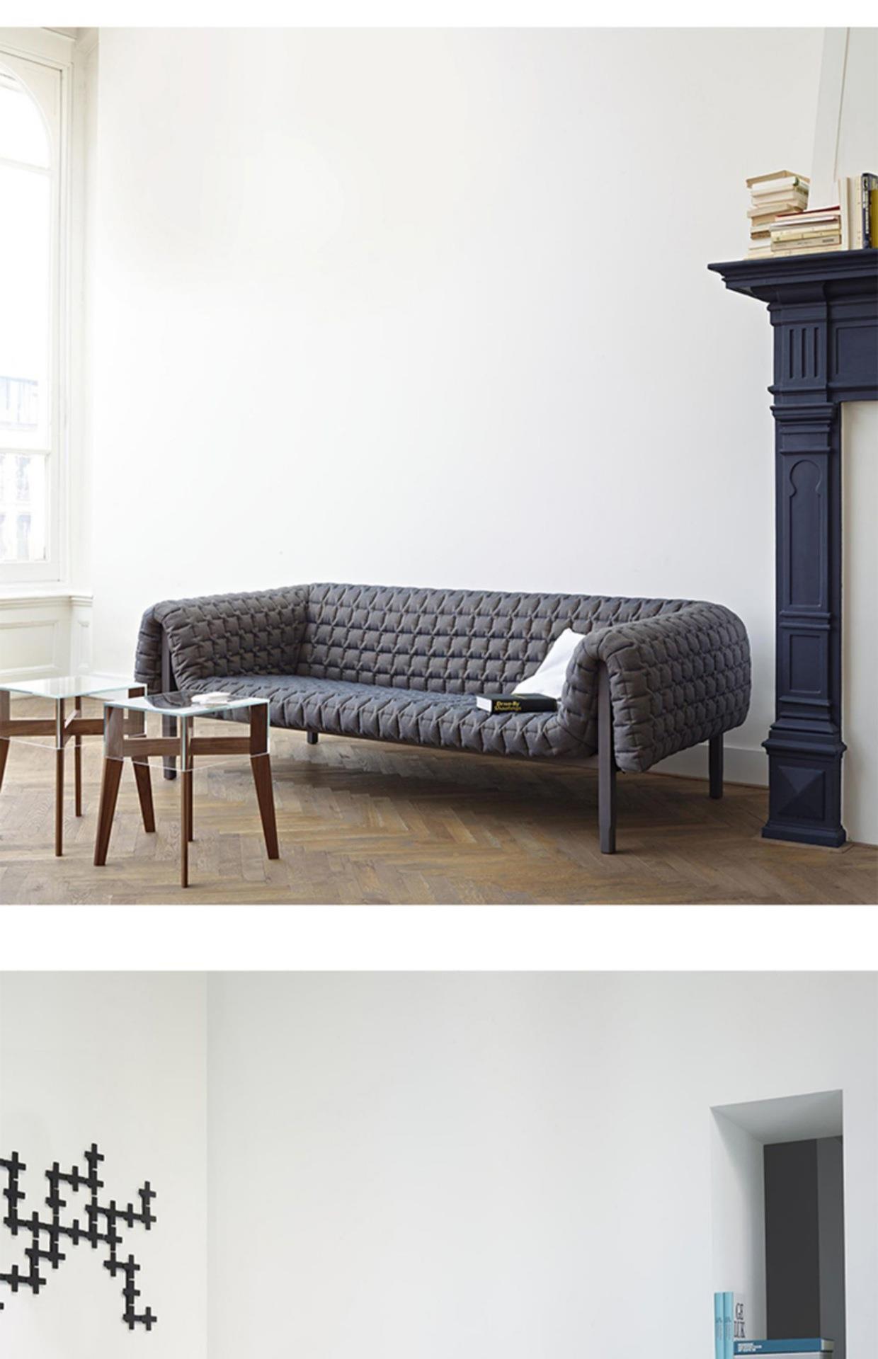 北欧客厅布艺椅子写意空间RUCHE设计师休闲单人椅实木创意沙发椅-阿里巴巴