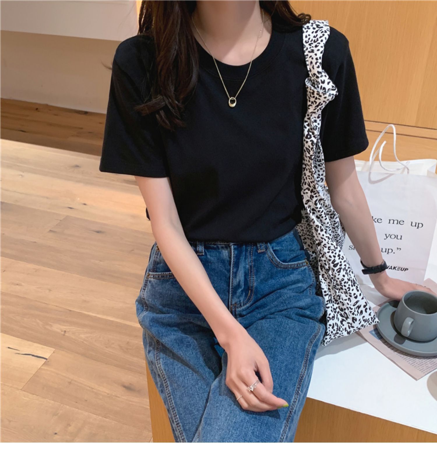 230g重磅纯棉纯色短袖t恤女圆领宽松白色全棉打底衫体恤夏ins批发-阿里巴巴