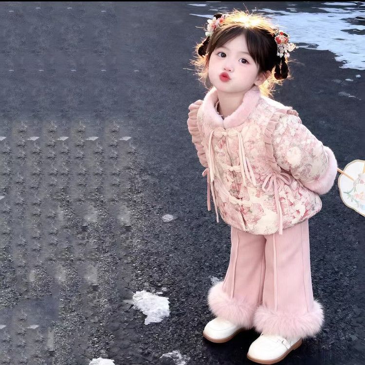 套装中国风冬季刺绣女童-阿里巴巴