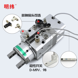 SMC型MRHQ旋转夹爪手指气缸10D/16D/20D/25D-90S/180S-N摆动气爪-阿里巴巴