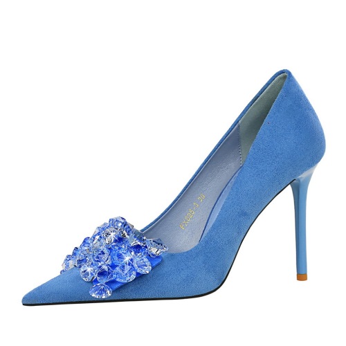 825-H27 Korean Banquet High Heels Women's Shoes with Thin Heels, Suede ...