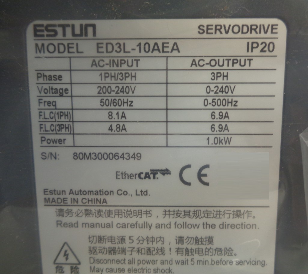 原装现货 ED3L-10AEA 埃斯顿ESTUN伺服驱动器 1KW 220V-阿里巴巴