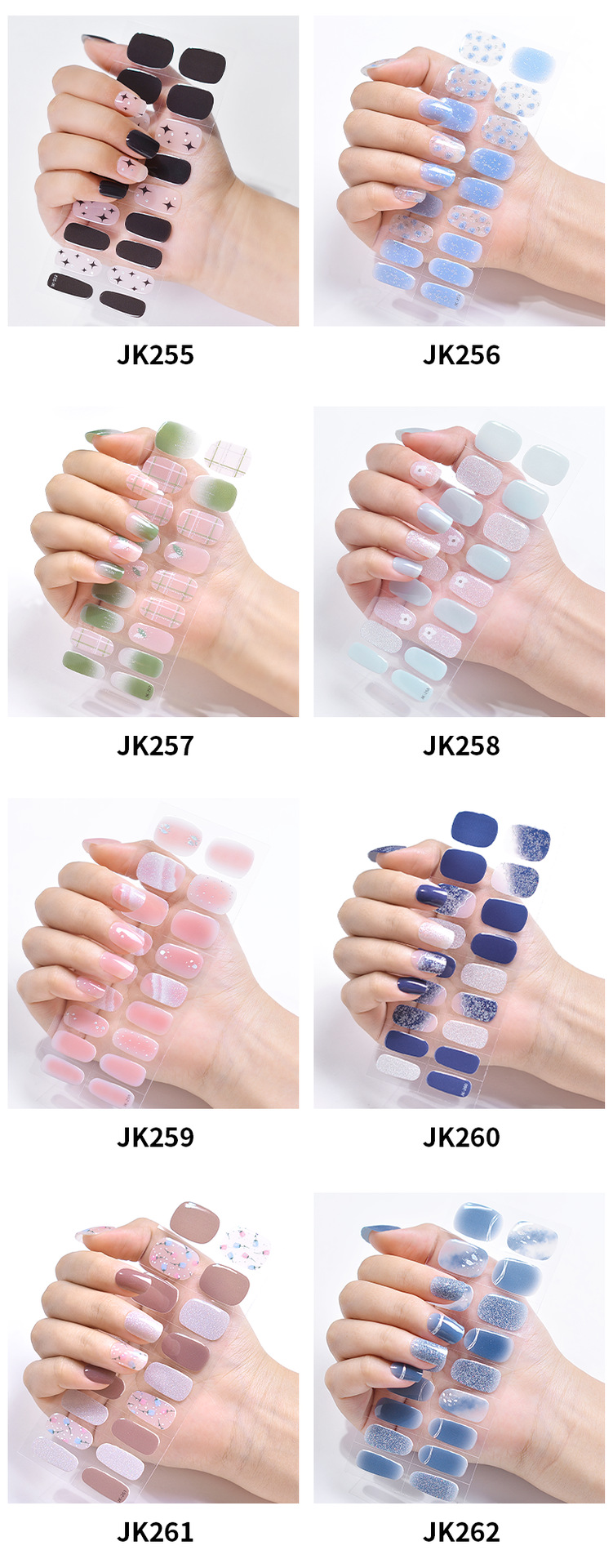厂家批发纯欲冰透UV贴片穿戴甲半烤凝胶指甲贴半固化光疗美甲贴-阿里巴巴