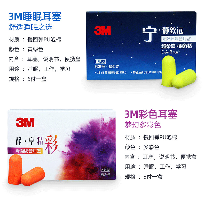 3M 312-1261铃铛型超柔隔音降噪耳塞 3m312-1250睡眠耳塞学习降噪-阿里巴巴
