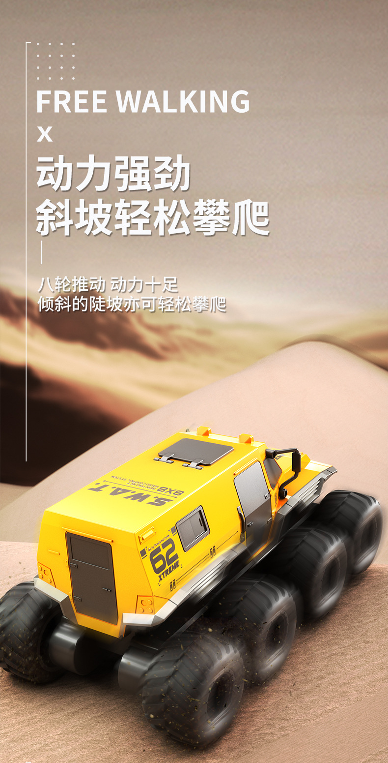 JJRC爆款水陆两栖八驱八轮遥控车 儿童户外特技攀爬车男孩玩具车-阿里巴巴