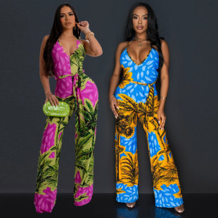 A7384 性感欧美印花连体裤夜店服-阿里巴巴