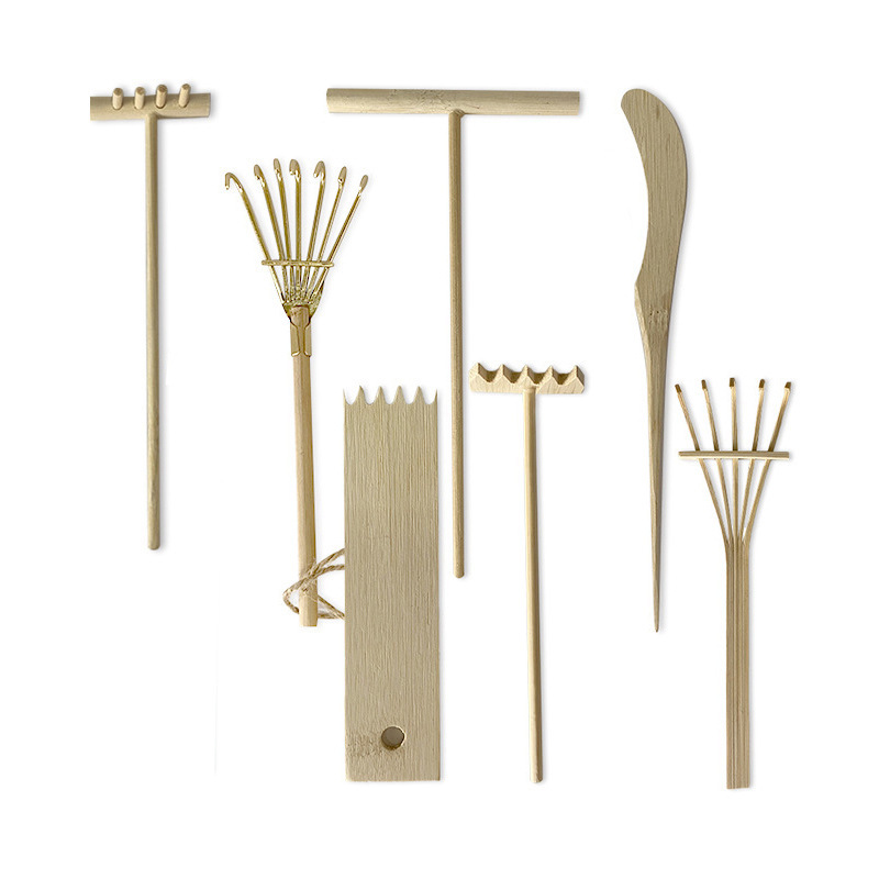 工厂新款沙耙直供跨境迷你/Mini沙盘沙画小竹耙沙盘竹耙竹制耙子-阿里巴巴