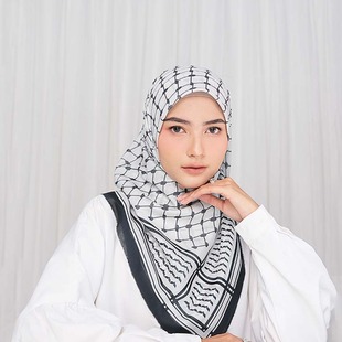 115cm Square Keffiyeh Scarf Chiffon Malaysian Turban Shemagh-阿里巴巴