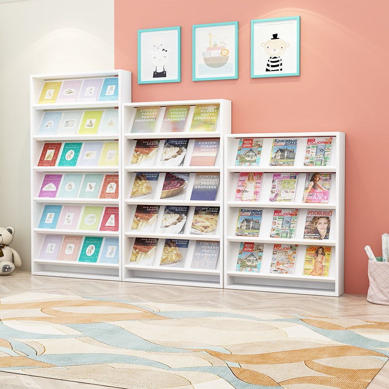 展示架报刊架书架杂志落地绘本架实木陈列架期刊架创意斜坡展示架-阿里巴巴