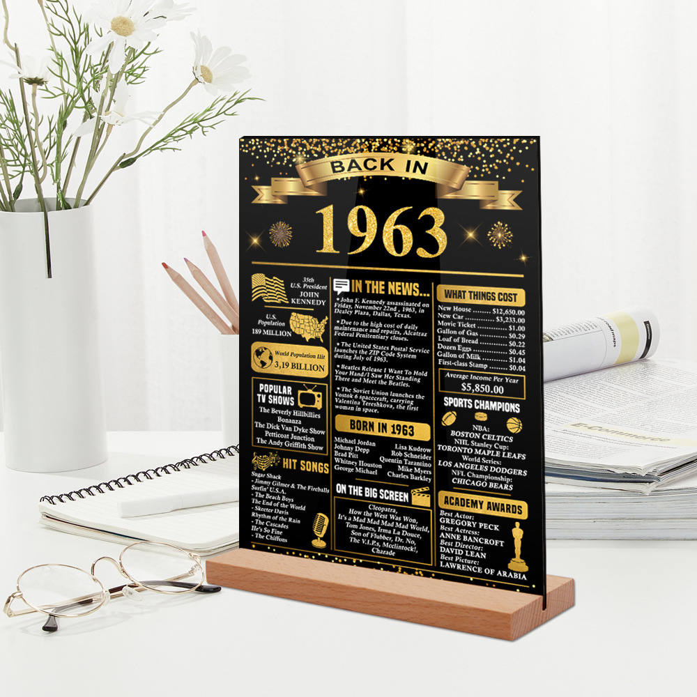 BT105-109 立体亚克力1958-1978男女生日海报摆台45-65岁纪念派对-阿里巴巴