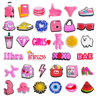 preppy预科生粉红系列ins风鞋花鞋扣Jibbitz洞洞鞋diy配饰可拆卸-阿里巴巴