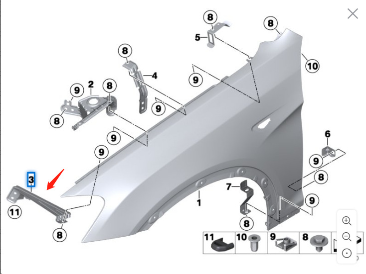 41357267325 41357267326 适用于宝马X3 F25 前叶子板支架-阿里巴巴