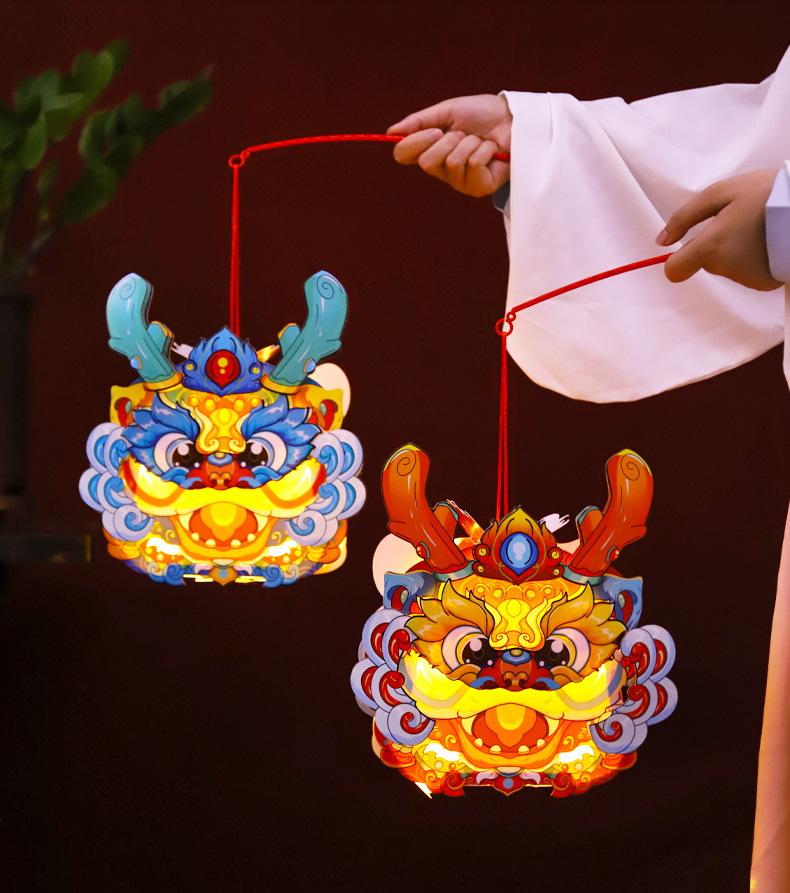 龙年新年中秋节手提灯笼国潮灯笼手工diy儿童制作材料包手提花灯-阿里巴巴