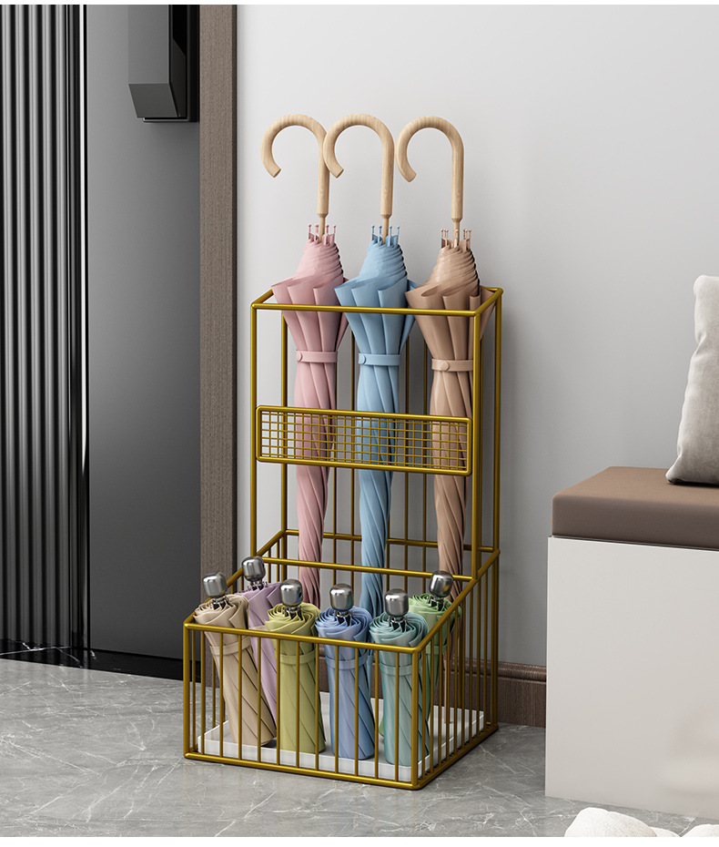 雨伞沥水架置物架铁艺简约可拆卸雨伞架家用门口多功能雨伞收纳桶-阿里巴巴