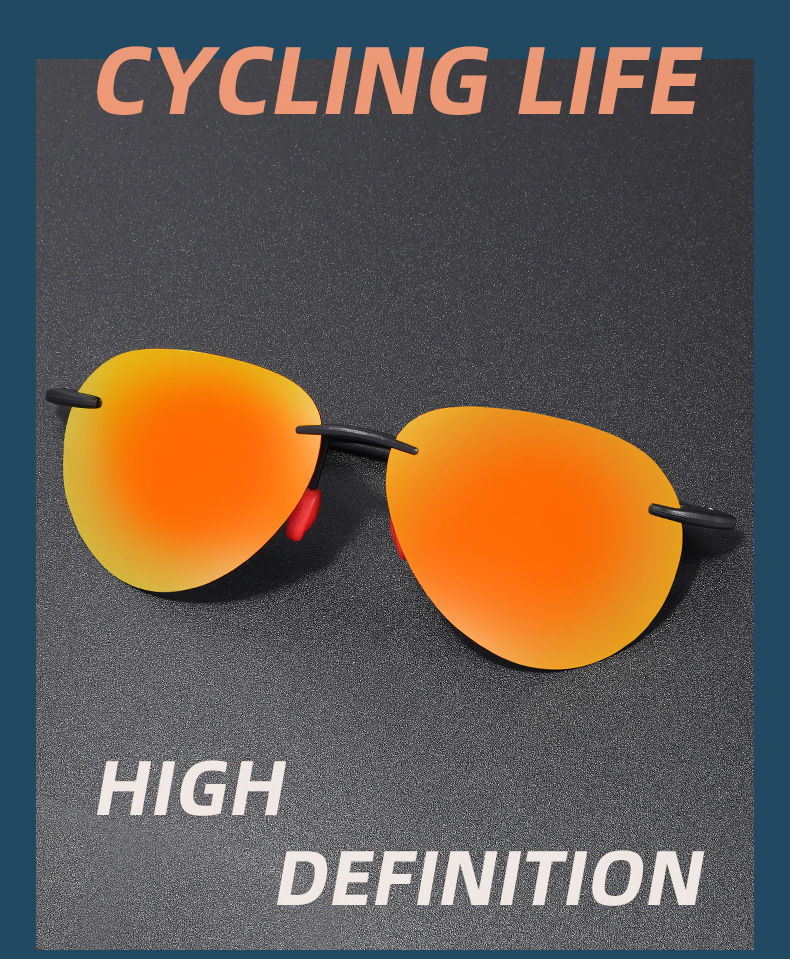 TR90材质TAC偏光真膜运动骑行太阳镜无框户外蛤蟆镜飞行员男眼镜-阿里巴巴