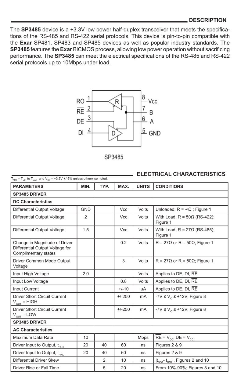 原装正品 贴片 SP3485EN-L/TR SOP-8 RS-485 收发器芯片-阿里巴巴