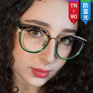 欧美跨境猫眼复古平光镜时尚街拍ins潮流新款夏TR90防蓝光眼镜架-阿里巴巴
