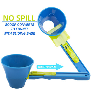 跨境新品Mess Free Measuring Funnel创意蛋白粉滑动勺咖啡防漏勺-阿里巴巴