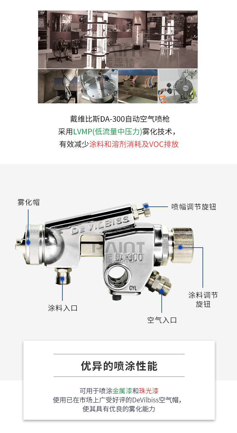 日本特威戴维比斯DA300自动喷漆枪 迪比斯水性漆345/305/307喷枪-阿里巴巴