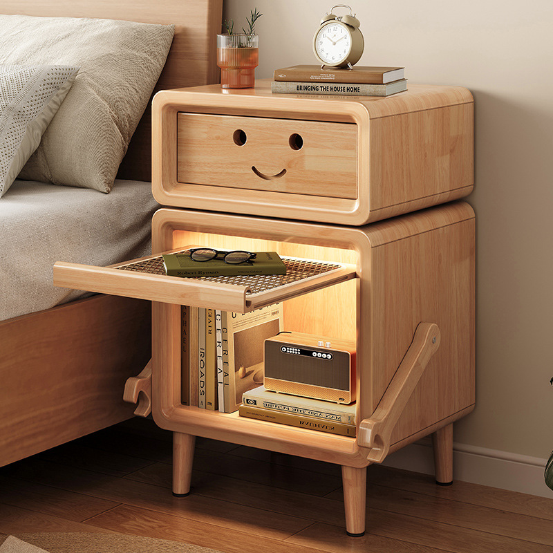 Children's Bedside Table Solid Wood Household Cute Storage Cabinet ...